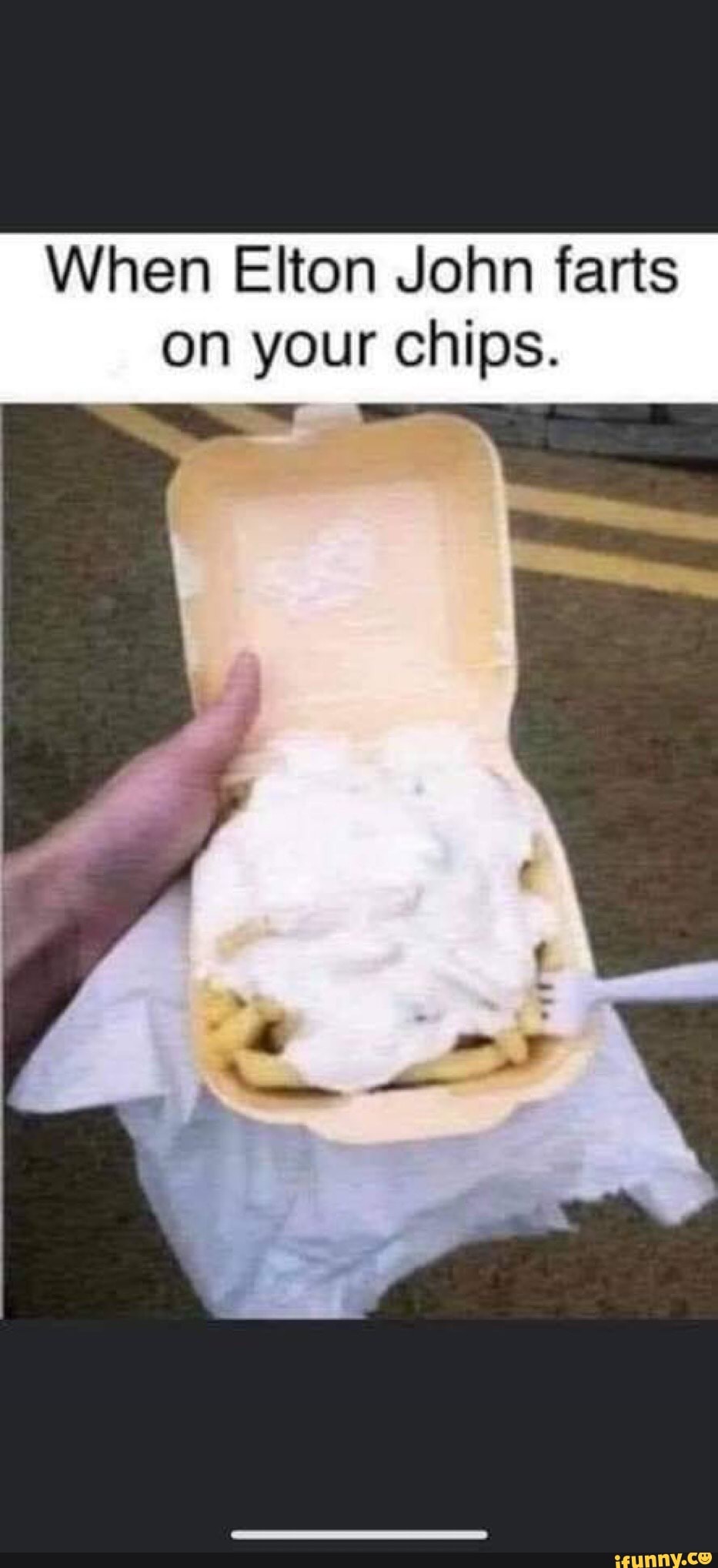 When Elton John farts on your chips. - iFunny
