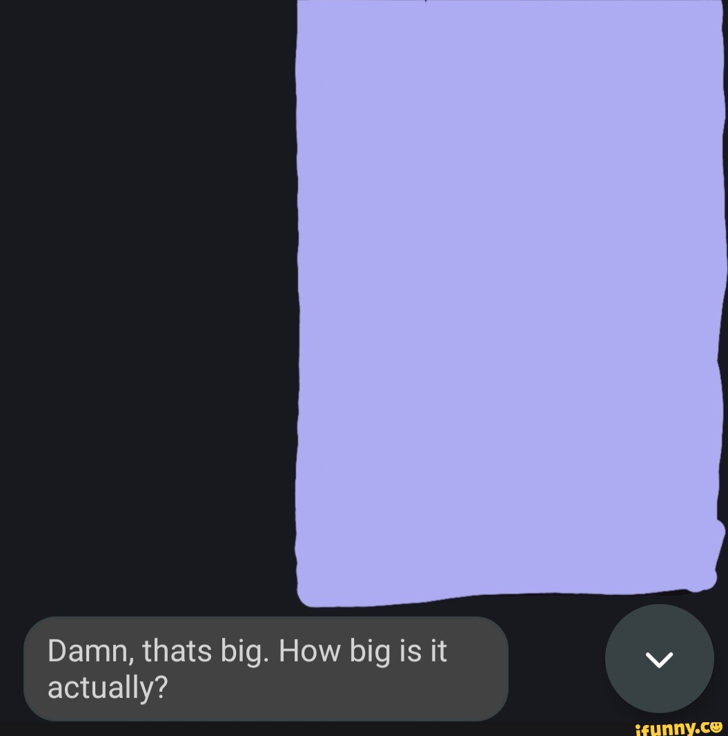 Damn, thats big. How big is it actually? - iFunny