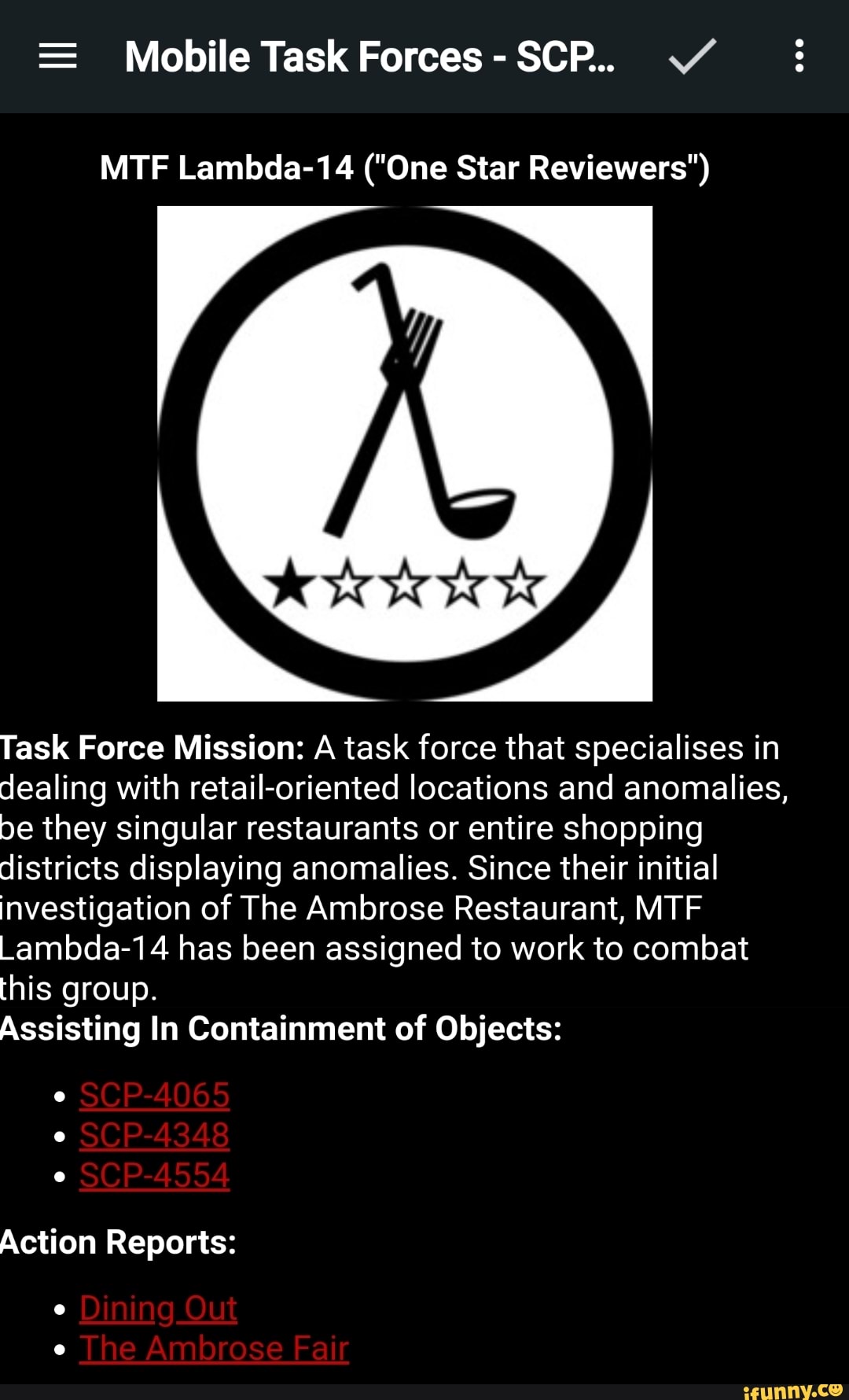 = Mobile Task Forces MTF Lambda-14 ("One Star Reviewers") Task Force ...