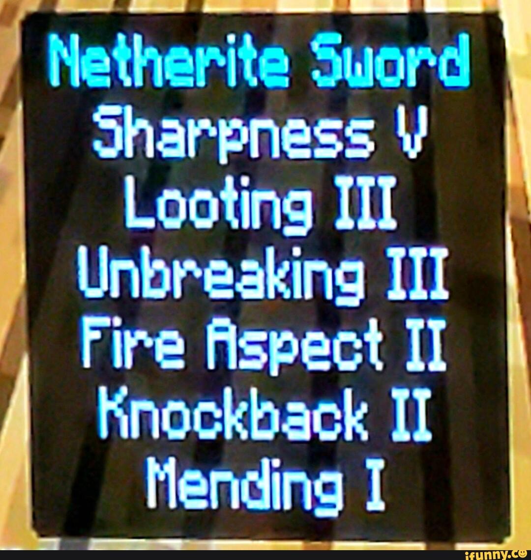 Netherite Suord Sharpness Looting III Unbreaking III Fire Aspect II ...