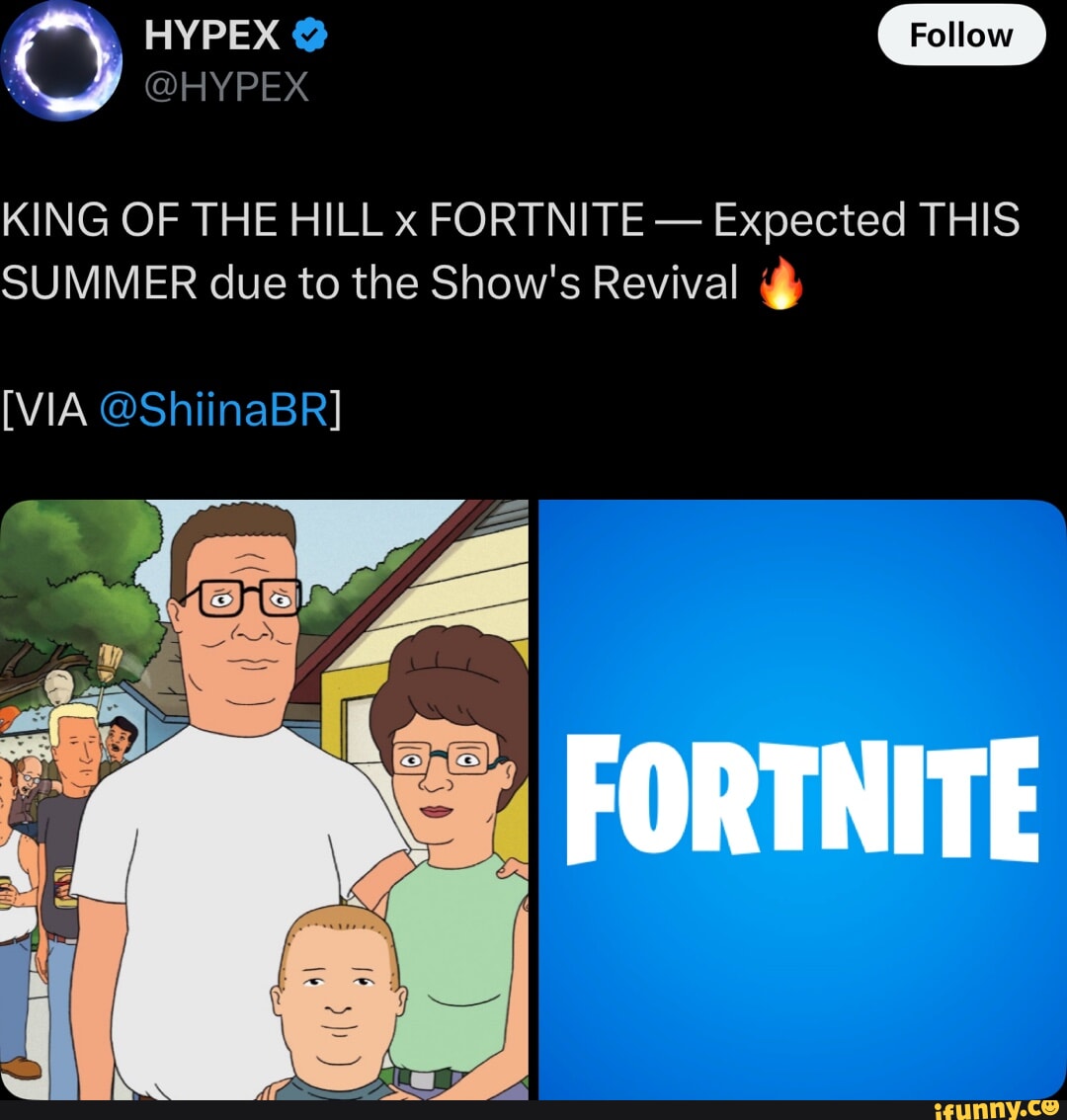 HYPEX KING OF THE HILL x FORTNITE - Expected THIS SUMMER due to the ...
