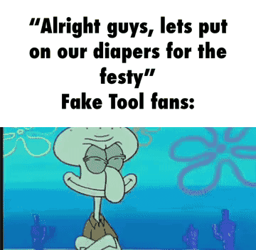 "Alright guys, lets put on our diapers for the festy" Fake Tool fans ...