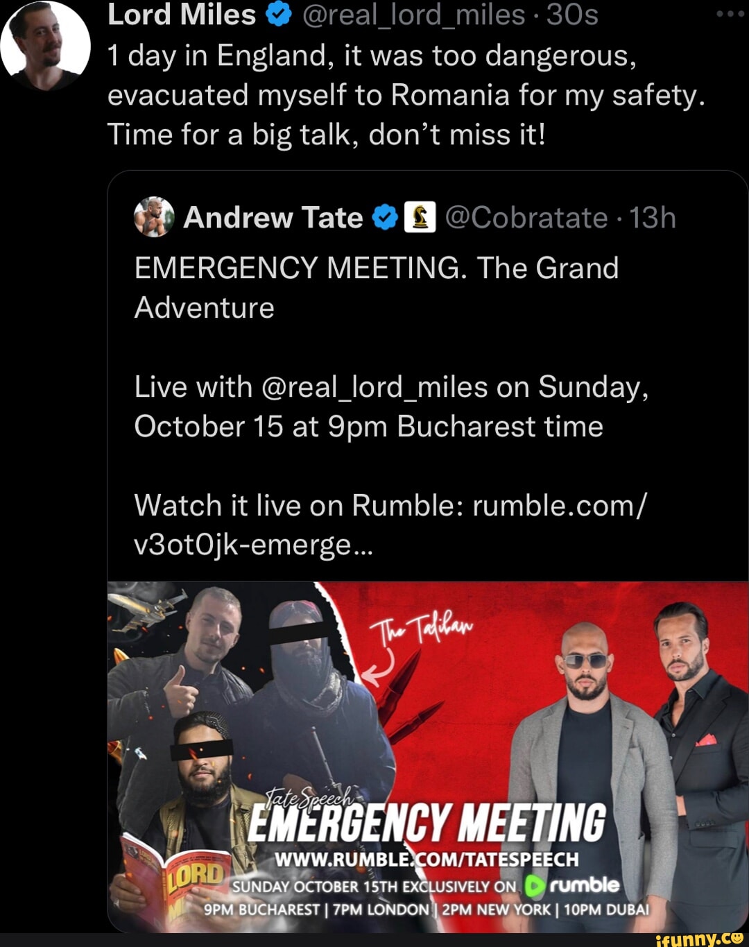 Lord Miles _miles - day in England, it was too dangerous, evacuated ...