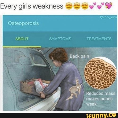 Every girls weakness @w" Osteoporosis ABOUT SYMPTOMS TREATMENTS Back ...
