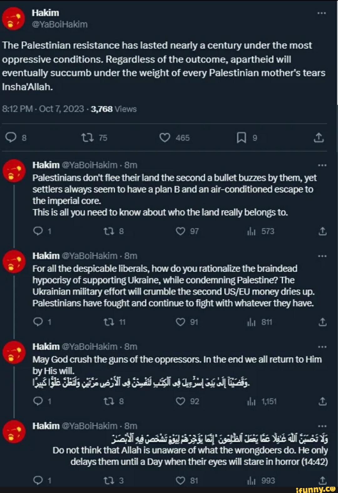 Hakim @YaBoiHakim The Palestinian resistance has lasted nearly a ...