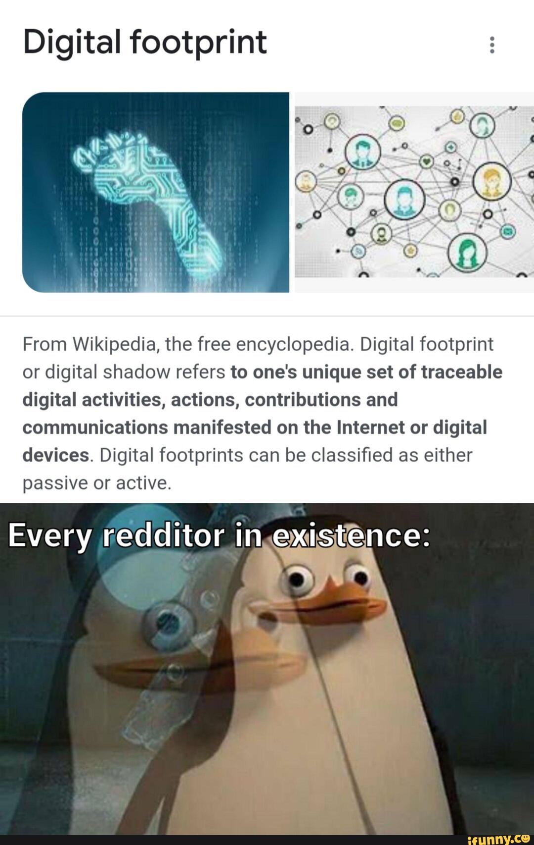 Digital footprint From Wikipedia, the free encyclopedia. Digital ...