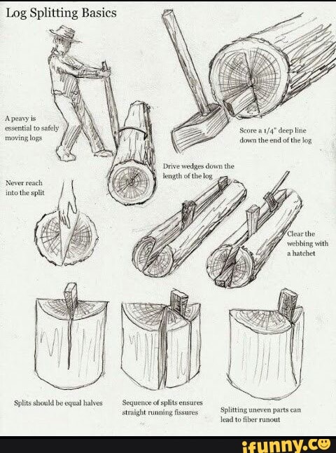 Log Splitting Basics Apeavy'is Seore a deep ine moving logs Score the ...