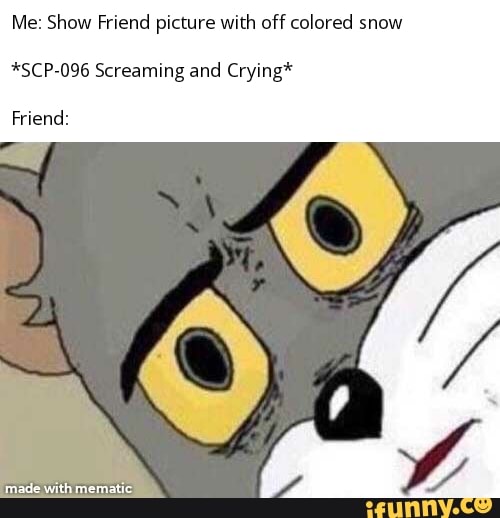 Me: Show Friend picture with off colored snow *SCP-096 Screaming and ...
