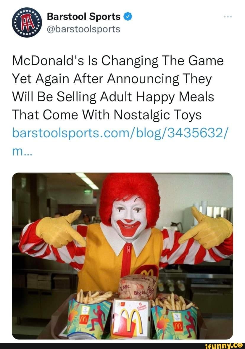 Barstool Sports @barstoolsports McDonald's Is Changing The Game Yet ...
