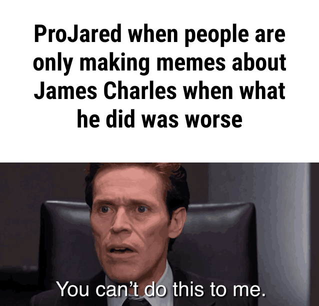 ProJared when people are only making memes about James Charles when ...