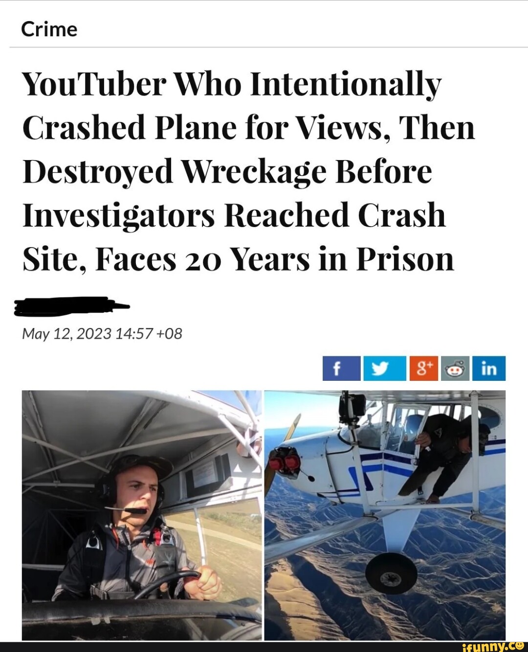 Crime YouTuber Who Intentionally Crashed Plane for Views, Then ...