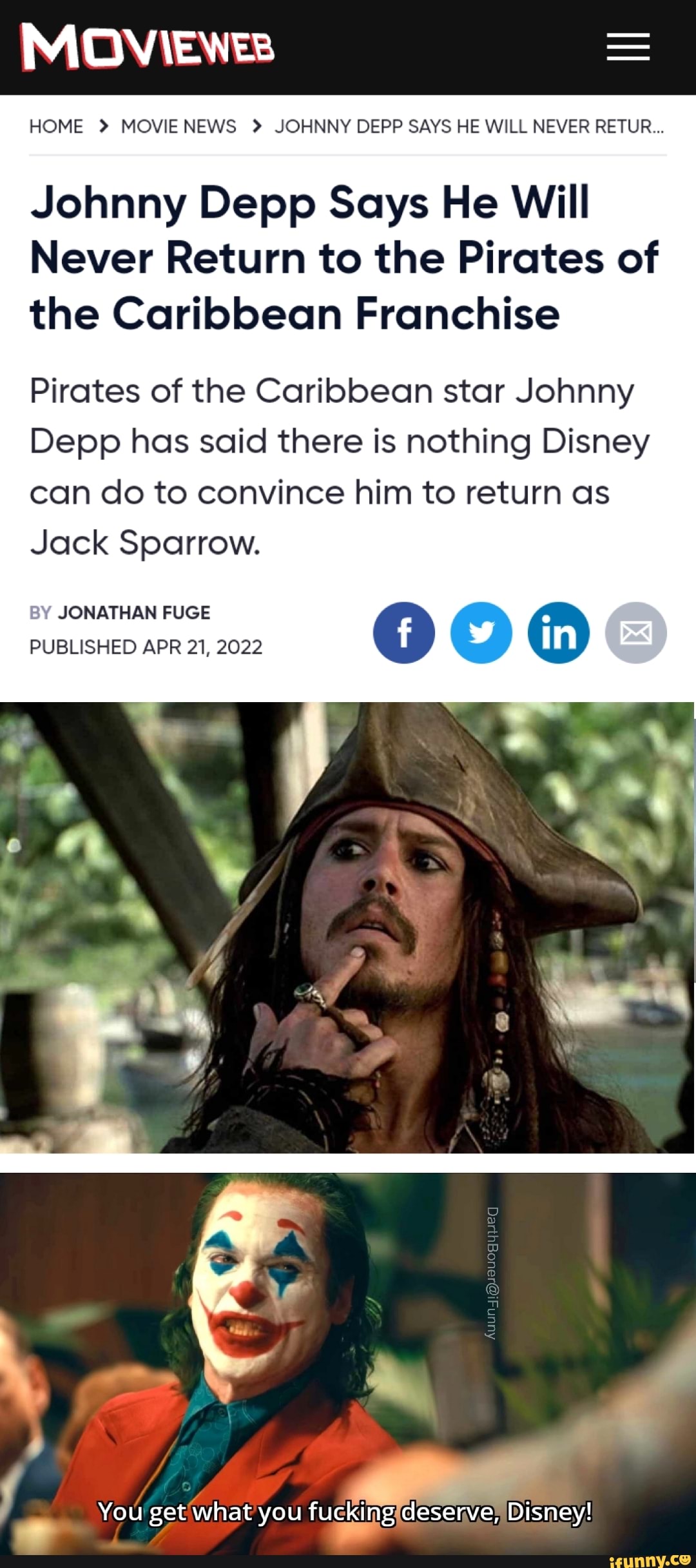 Johnny Depp Meme They Said I Could Be Anything