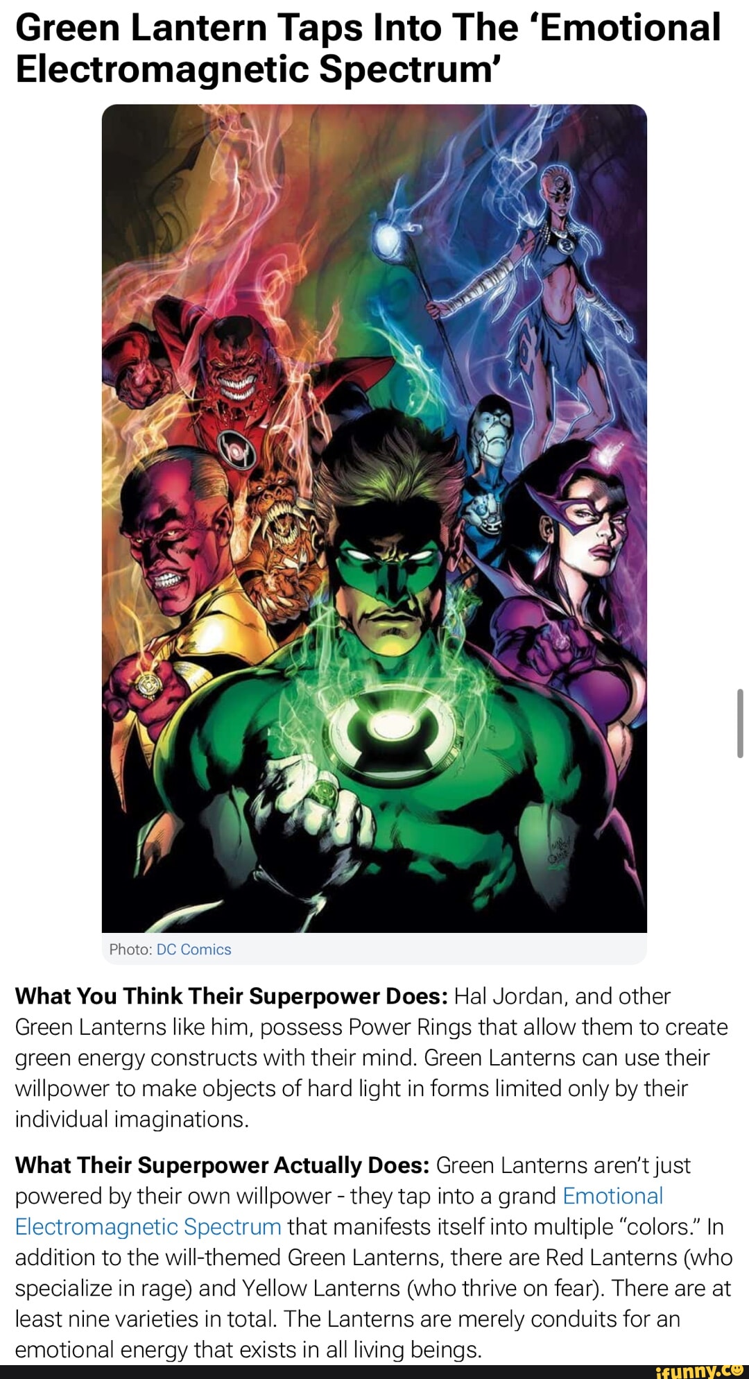 Green Lantern Taps Into The 'Emotional Electromagnetic Spectrum' Photo ...