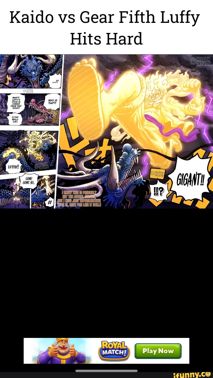 Kaido vs Gear Fifth Luffy Hits Hard - iFunny