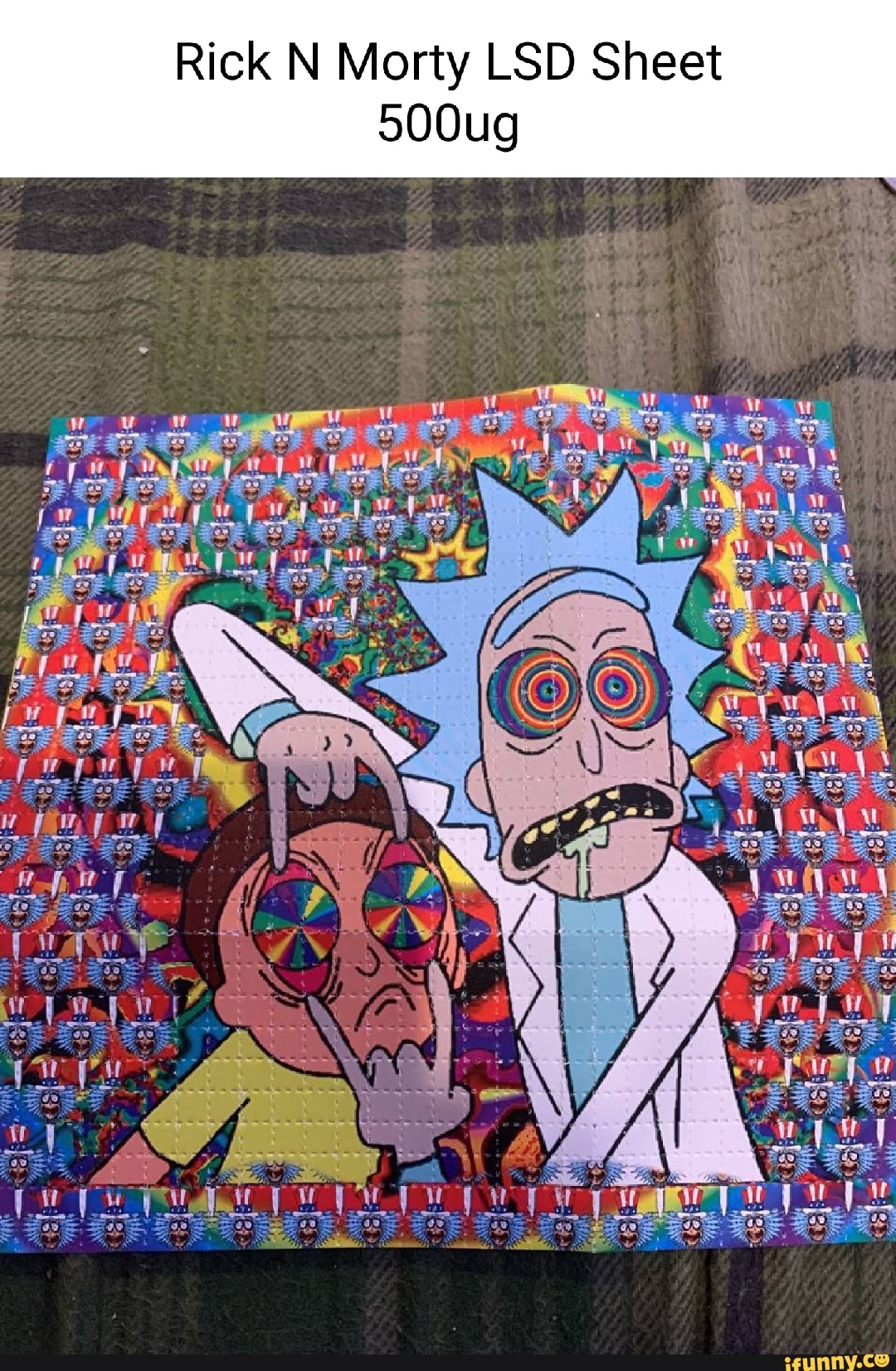 Rick N Morty LSD Sheet 500ug - iFunny