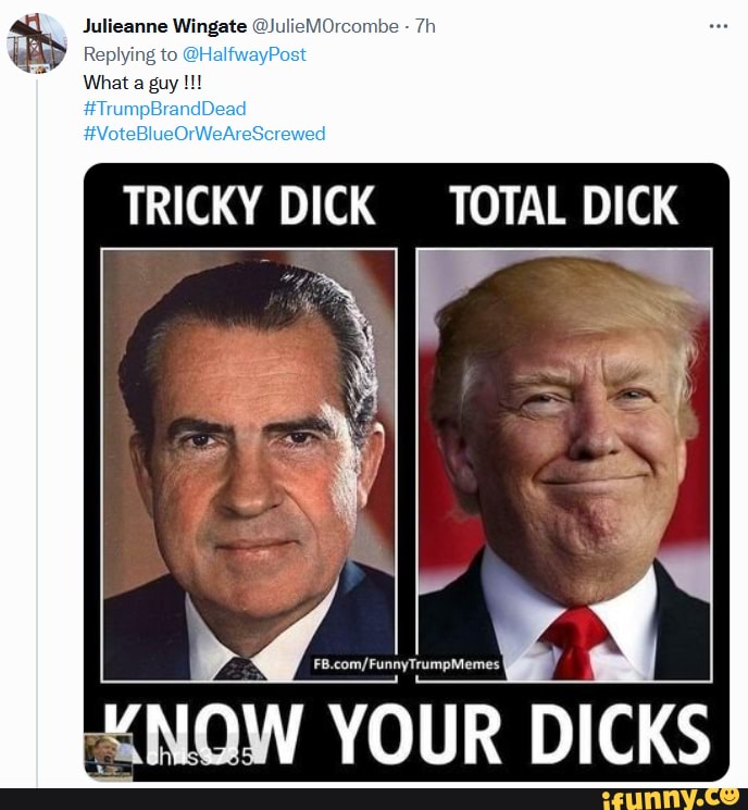 TRICKY DICK TOTAL DICK va KNOW YOUR DICKS - iFunny
