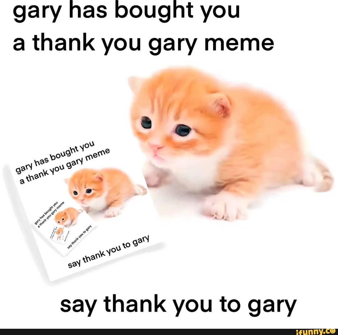 Gary has bought you a thank you gary meme yo" as go yo" KY say thank ...