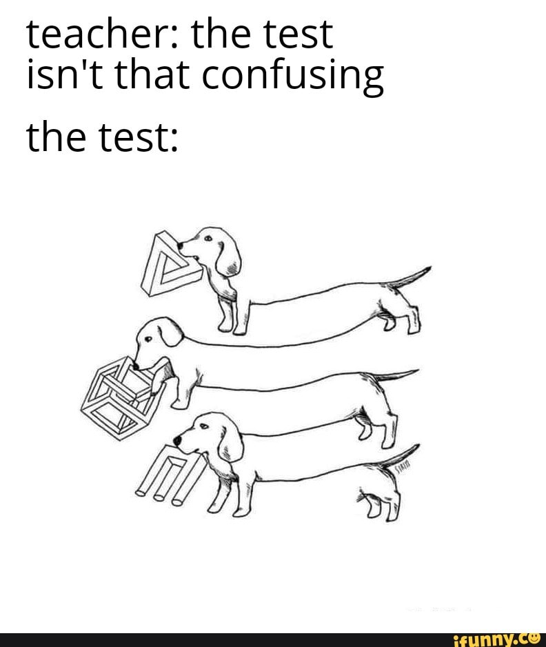 Teacher: the test isn't that confusing the test: - iFunny