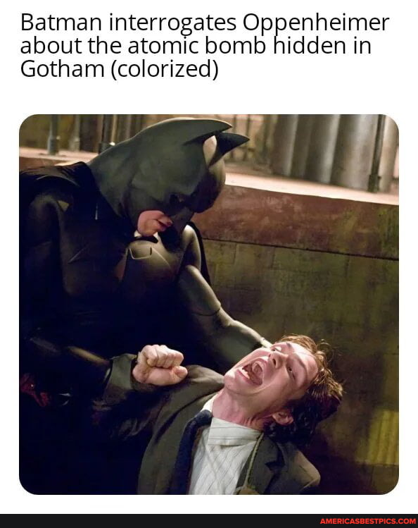 Batman interrogates Oppenheimer about the atomic bomb hidden in Gotham ...