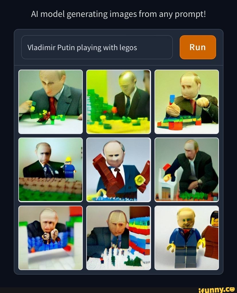 Al model generating images from any prompt! Vladimir Putin playing with ...