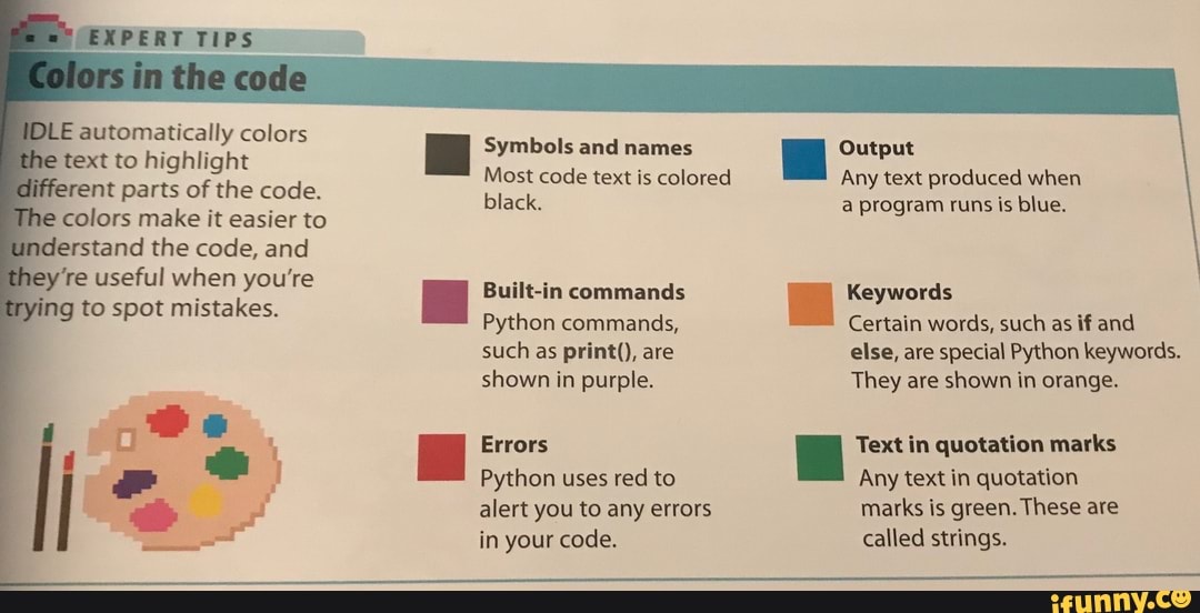 Automatically colors text to highlight rent parts of the code. colors ...