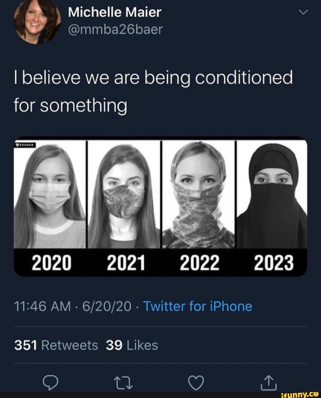 Michelle Maier @mmba26baer I believe we are being conditioned for ...