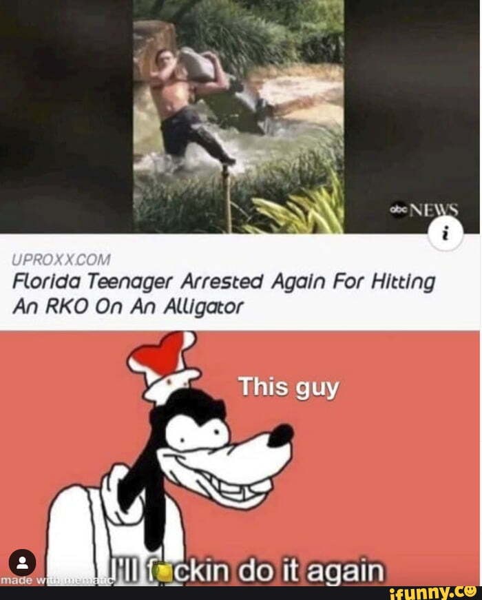 Florida Teenager Arrested Again For Hitting An RKO On An Alligator This ...
