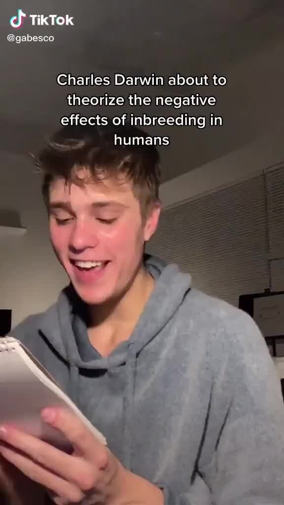 Ch TikTek gahesce Charles Darwin about to theorize the negative effects ...