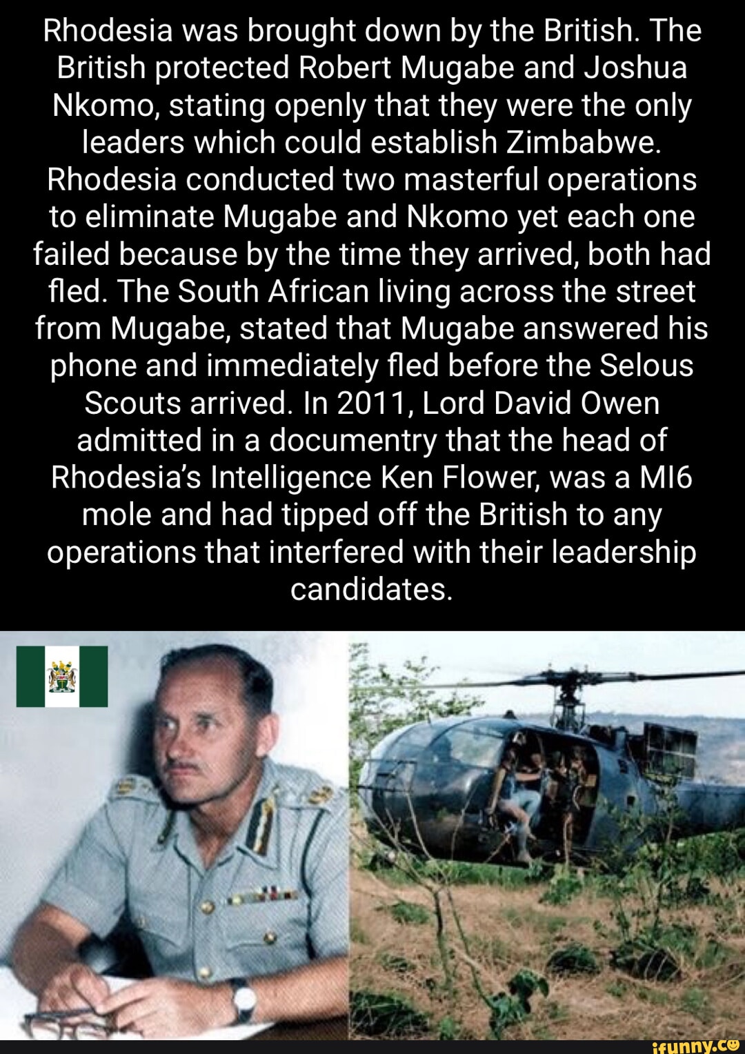 Rhodesia was brought down by the British. The British protected Robert ...
