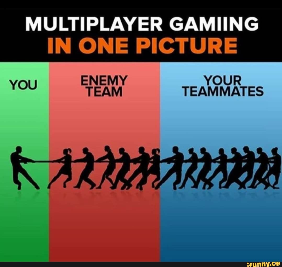 MULTIPLAYER GAMING IN ONE PICTURE ENEMY YOUR YOU TEAM ENEMY TEAMMATES ...