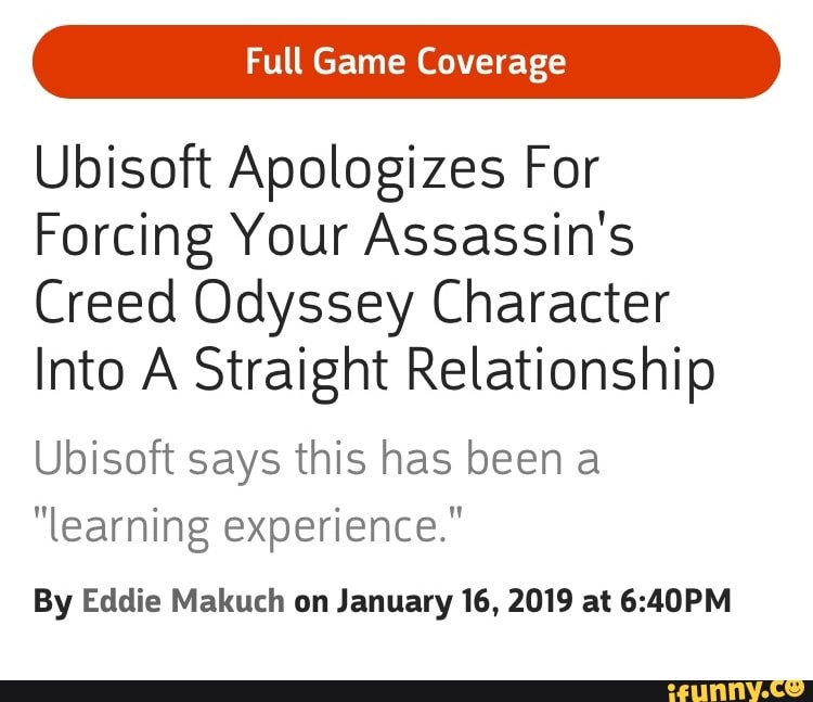 Ubisoft Apologizes For Forcing Your Assassin's Creed Odyssey Character ...