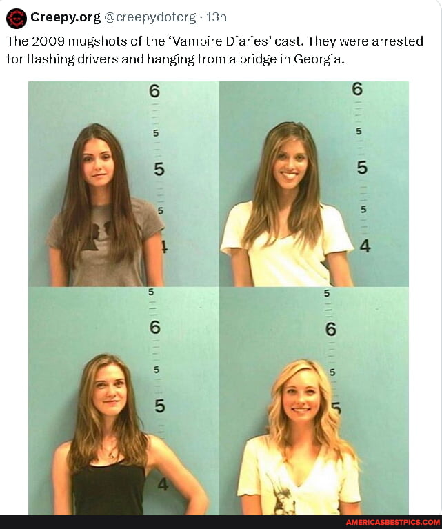 @creepydotorg The 2009 mugshots of the 'Vampire Diaries' cast. They ...
