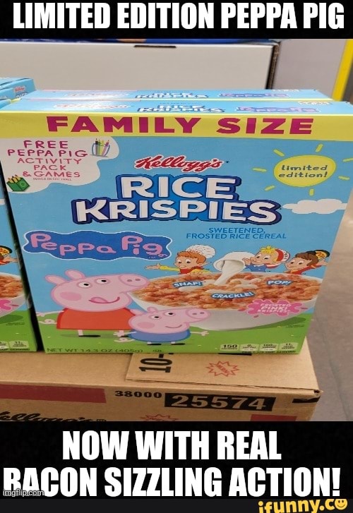 LIMITED EDITION PEPPA PIG FAMILY SIZE NOW WITH REAL BACON SIZZLING ...