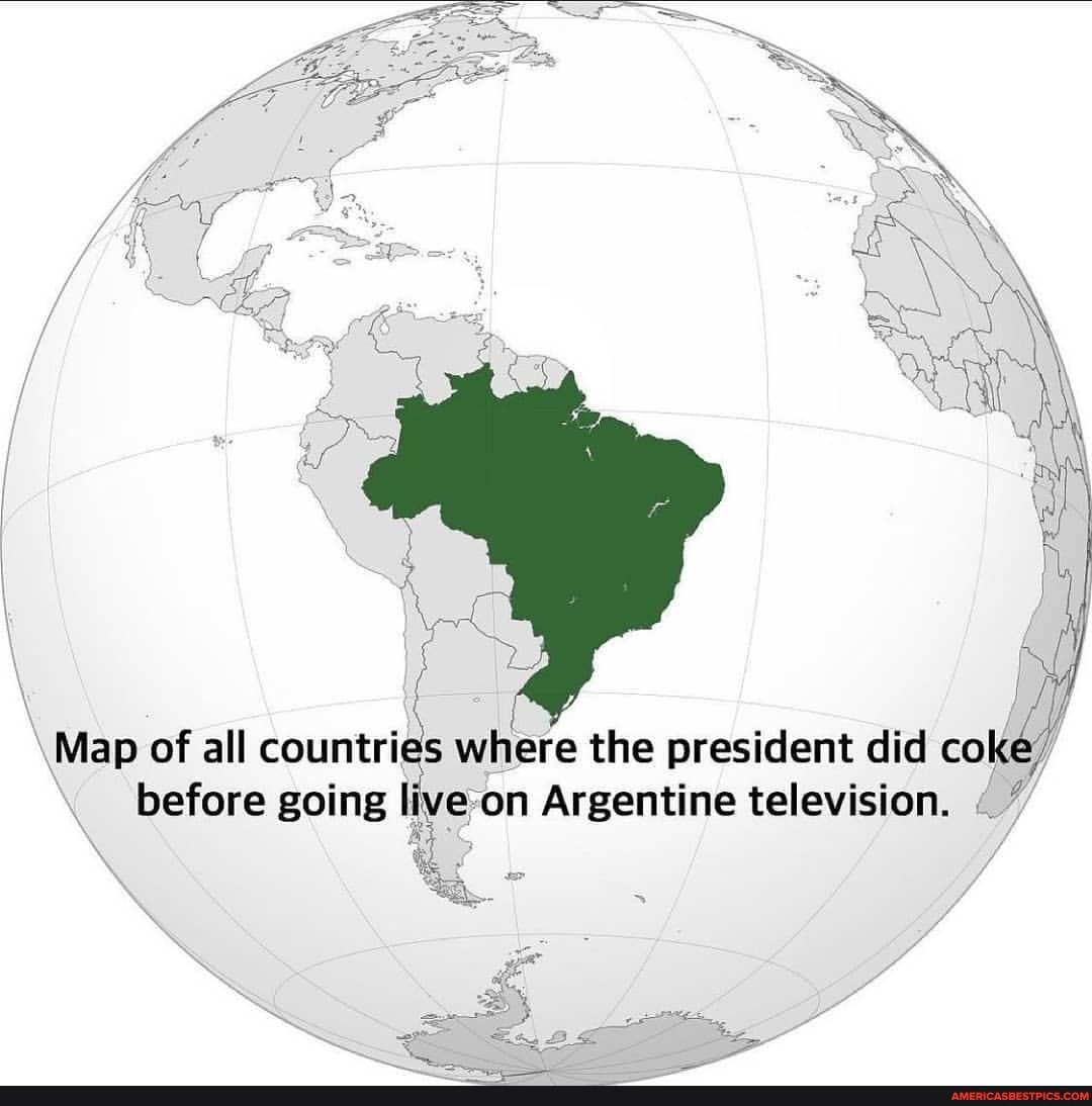 Map of all countries where the president did coke; before going live on ...