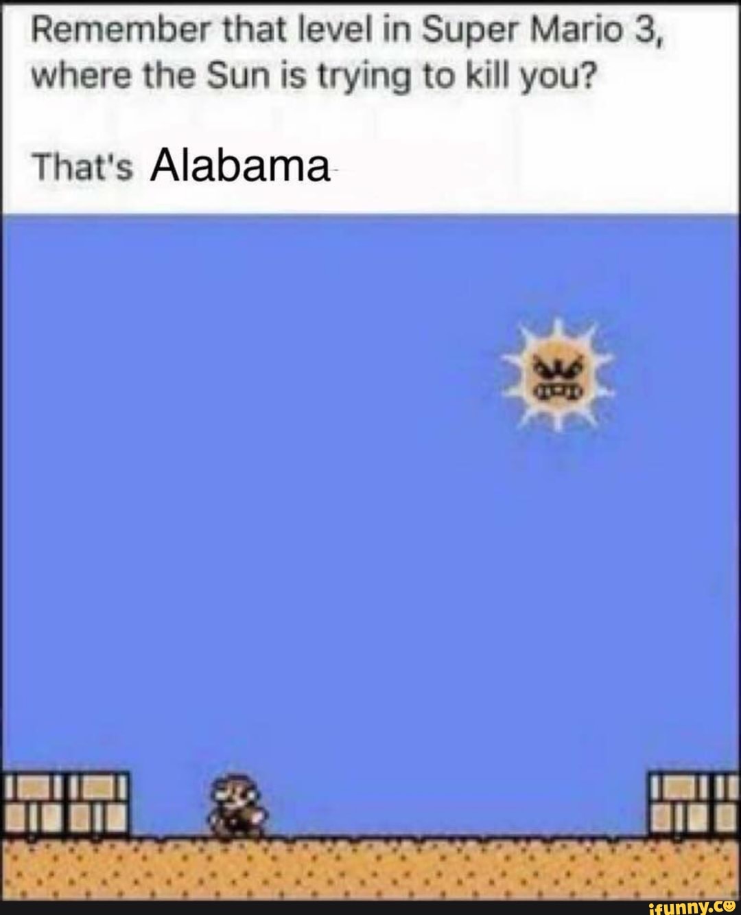 Remember that level in Super Mario 3, where the Sun is trying to kill ...