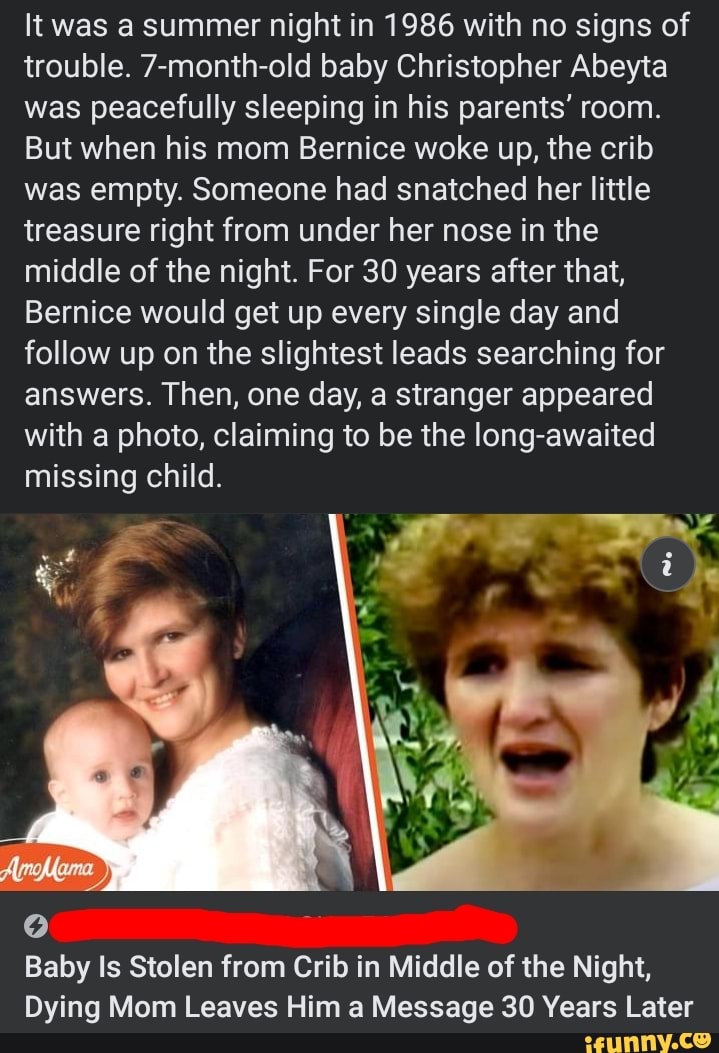 It was a summer night in 1986 with no signs of trouble. 7-month-old ...