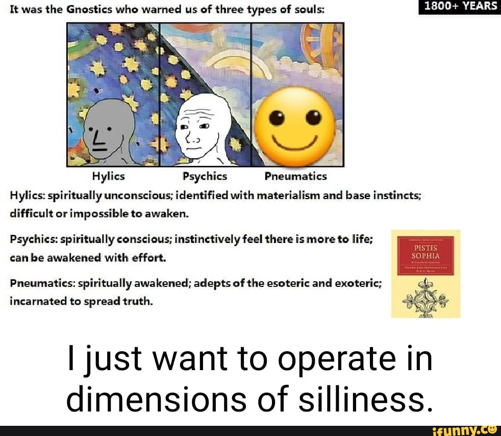 It was the Gnostics who warned us of three types of souls: 1800+ YEARS ...