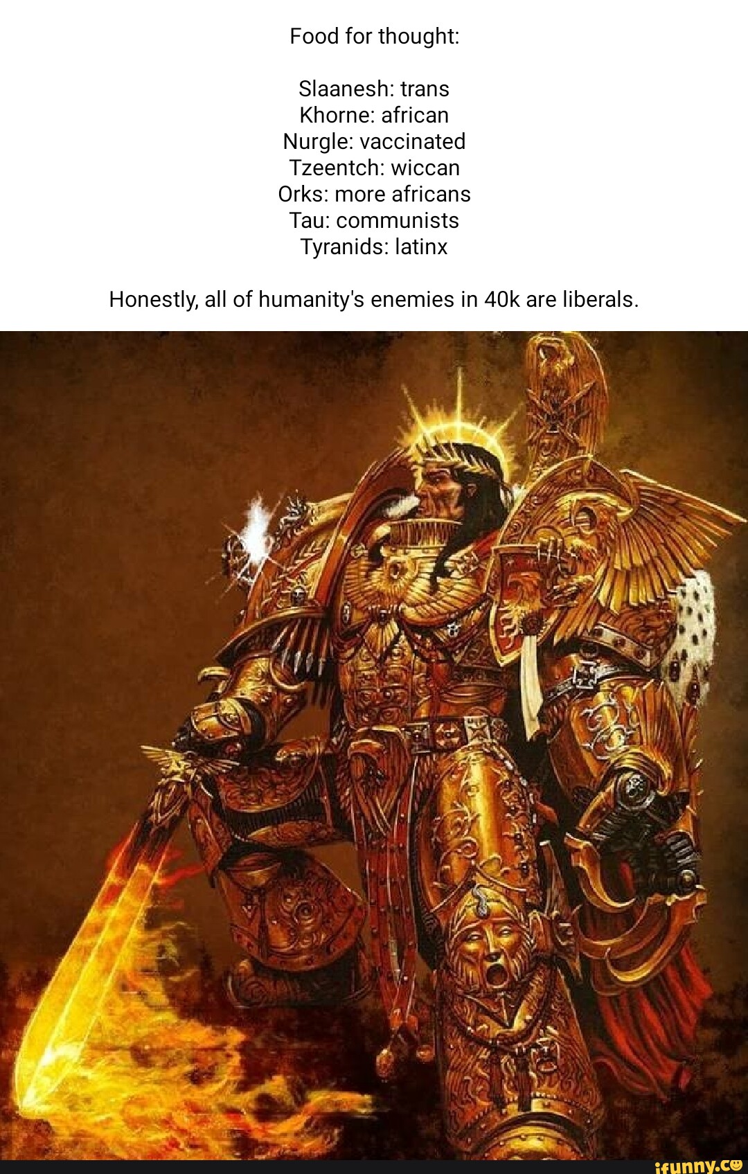 Food For Thought Slaanesh Trans Khorne African Nurgle Vaccinated 9462