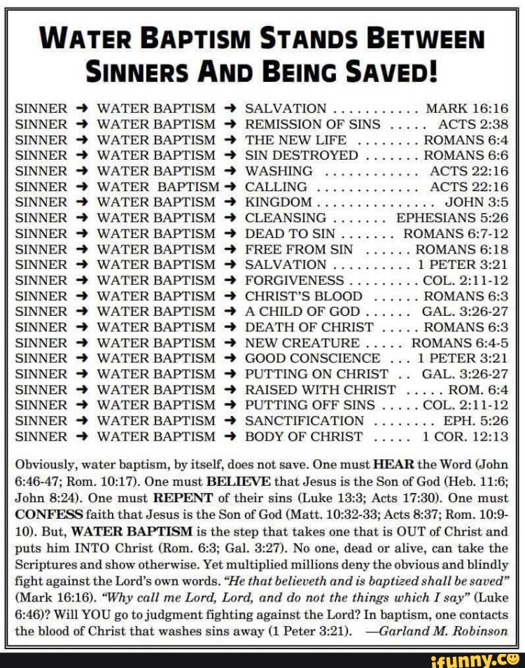WATER BAPTISM STANDS BETWEEN SINNERS AND BEING SAVED! SINNER WATER ...