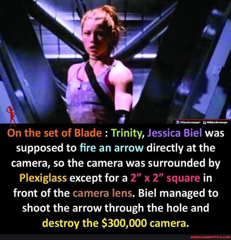 On the set of Blade : Trinity, Jessica Biel was supposed to fire an ...