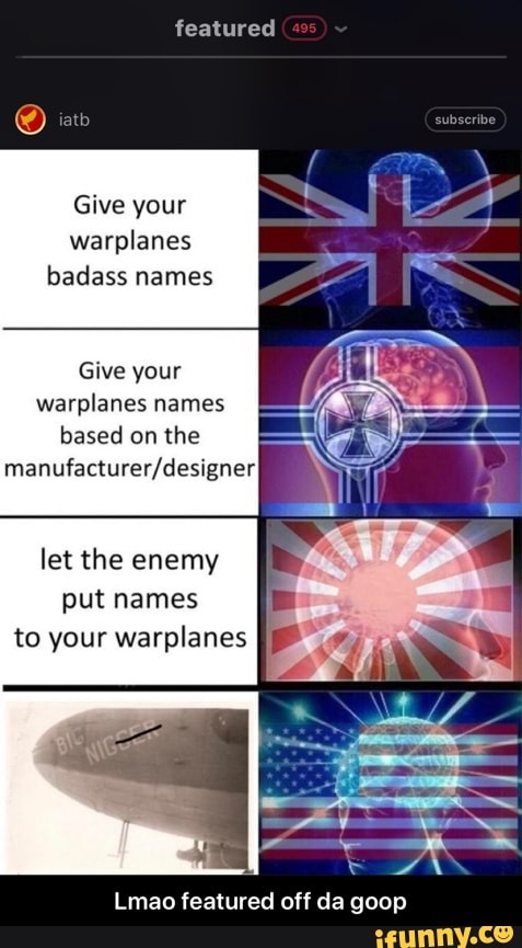 Featured Give your warplanes badass names Give your warplanes names ...