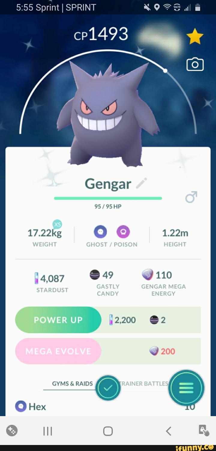 Sprint I SPRINT cP1493 Gengar WEIGHT GHOST / FOISON GENGAR STARDUST ...