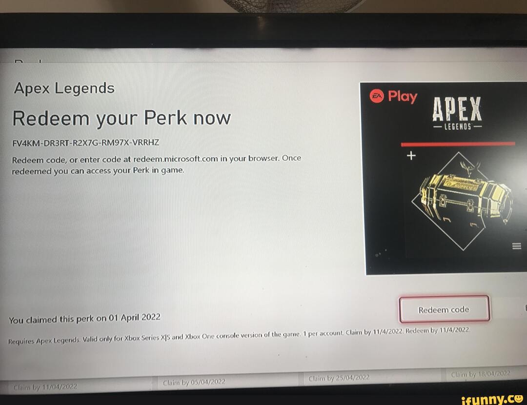 - LEGENDS - FV4KMYDR3RT-R2X7G-RM97X-VRRHZ @ Play Apex Legends Redeem ...