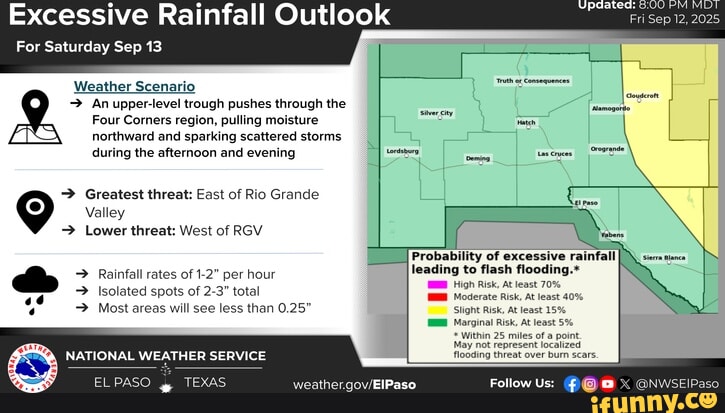 Excessive Rainfall Outlook For Saturday Sep 13 Weather Scenario > An ...