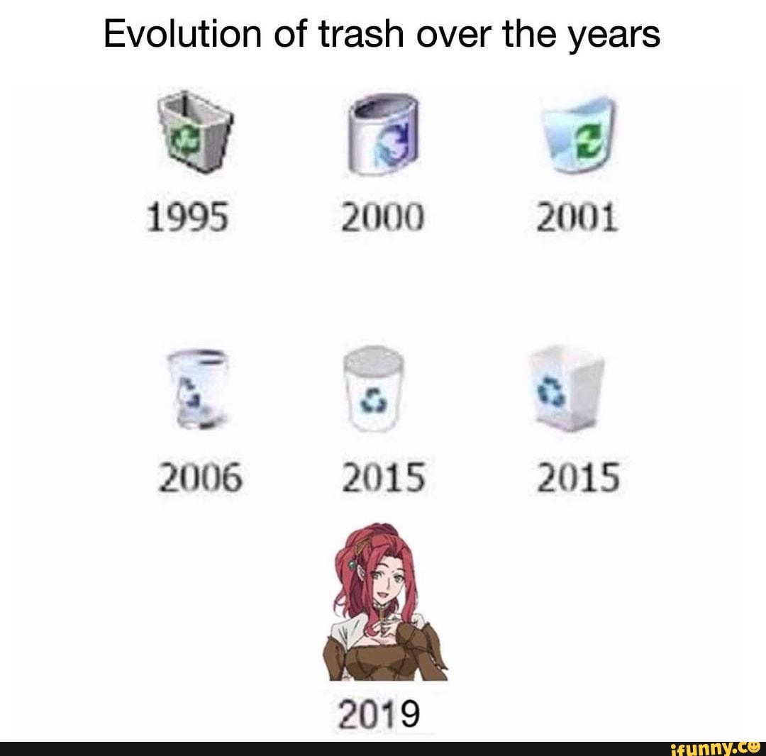 Evolution of trash over the years 1995 2000 2001 - iFunny