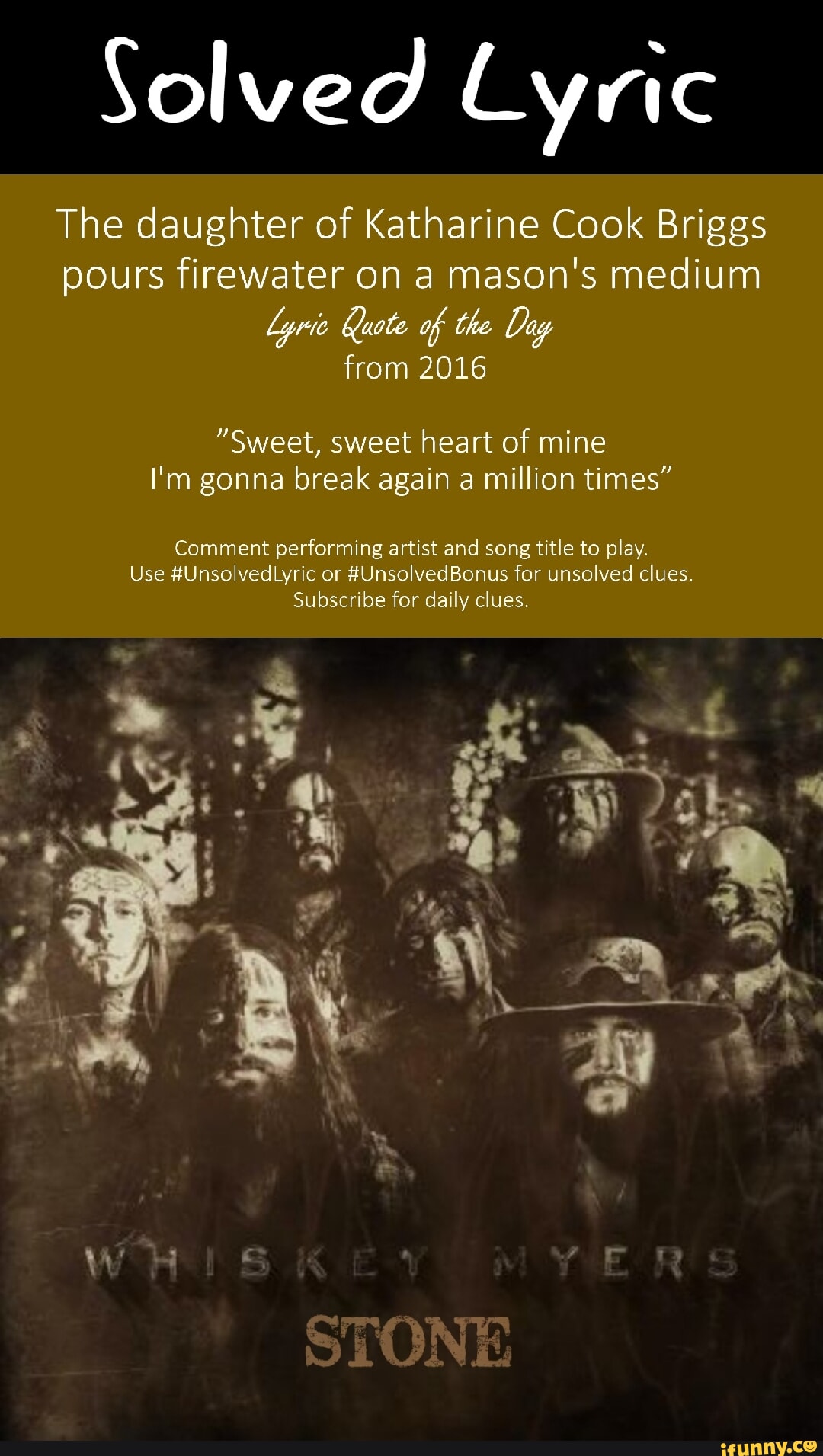 Solved Lyric The daughter of Katharine Cook Briggs pours firewater on a ...