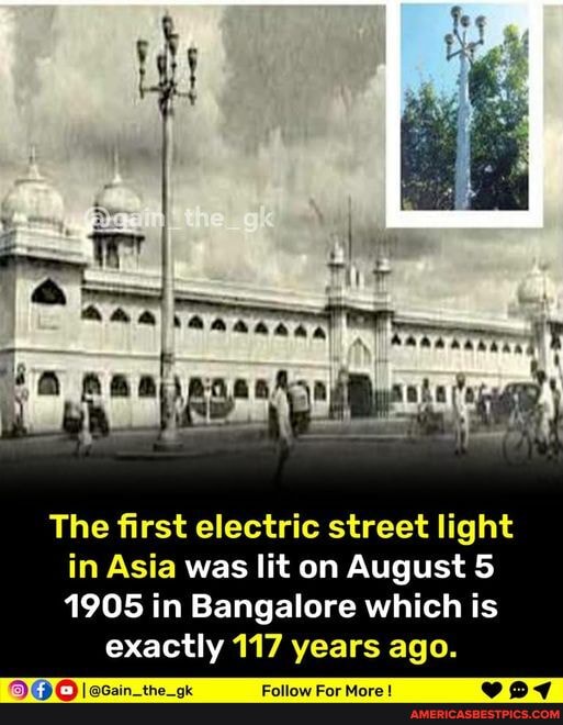 The first electric street light in Asia was lit on August 5 1905 in ...