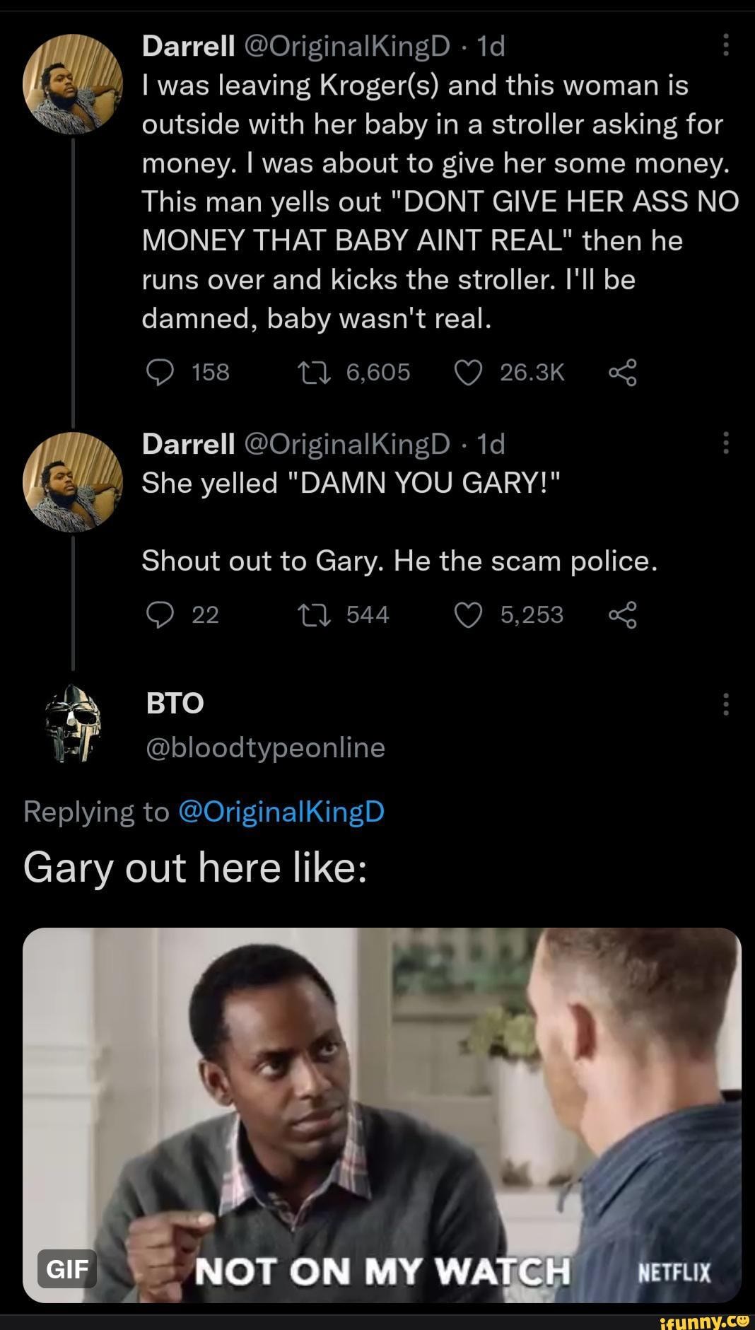 Darrell @OriginalKingD - id I was leaving and this woman is outside ...