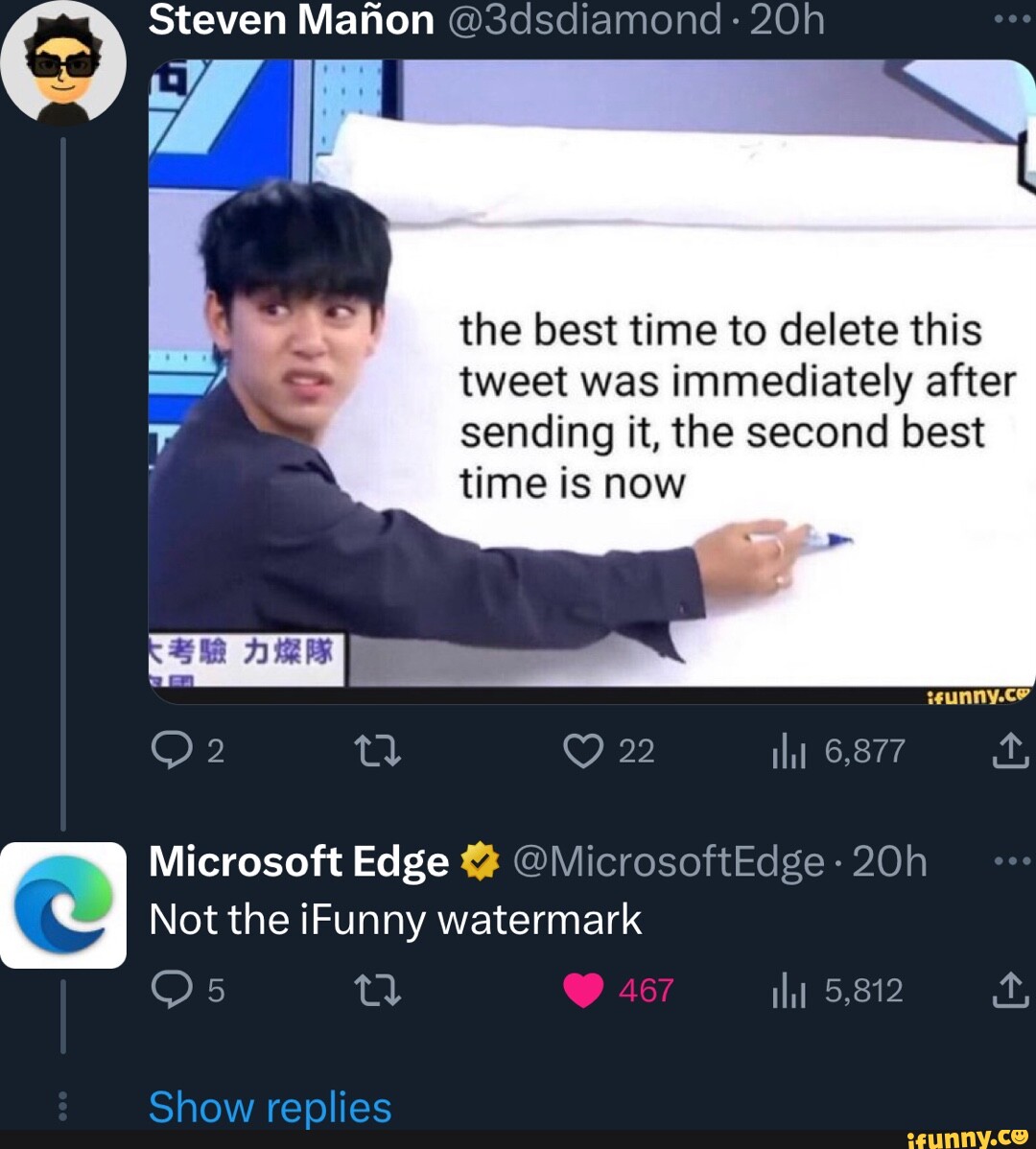 Steven Manon @3dsdiamond: the best time to delete this tweet was ...