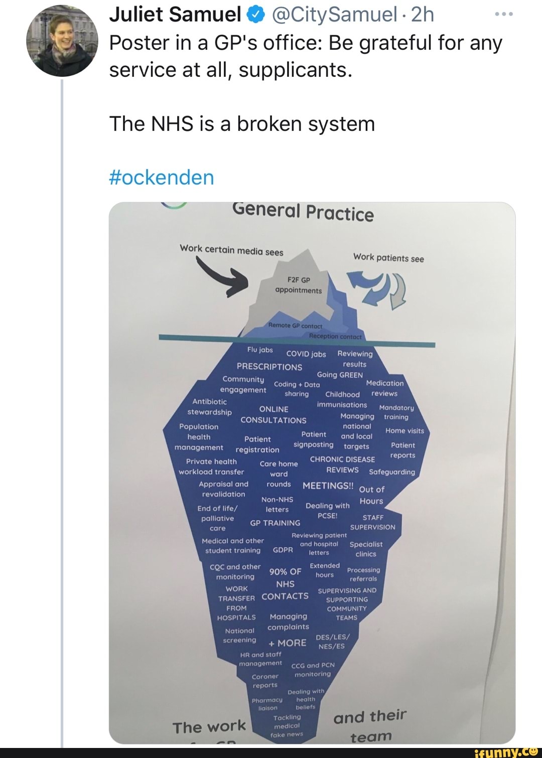 Juliet Samuel @ @CitySamuel - Poster in a GP's office: Be grateful for ...